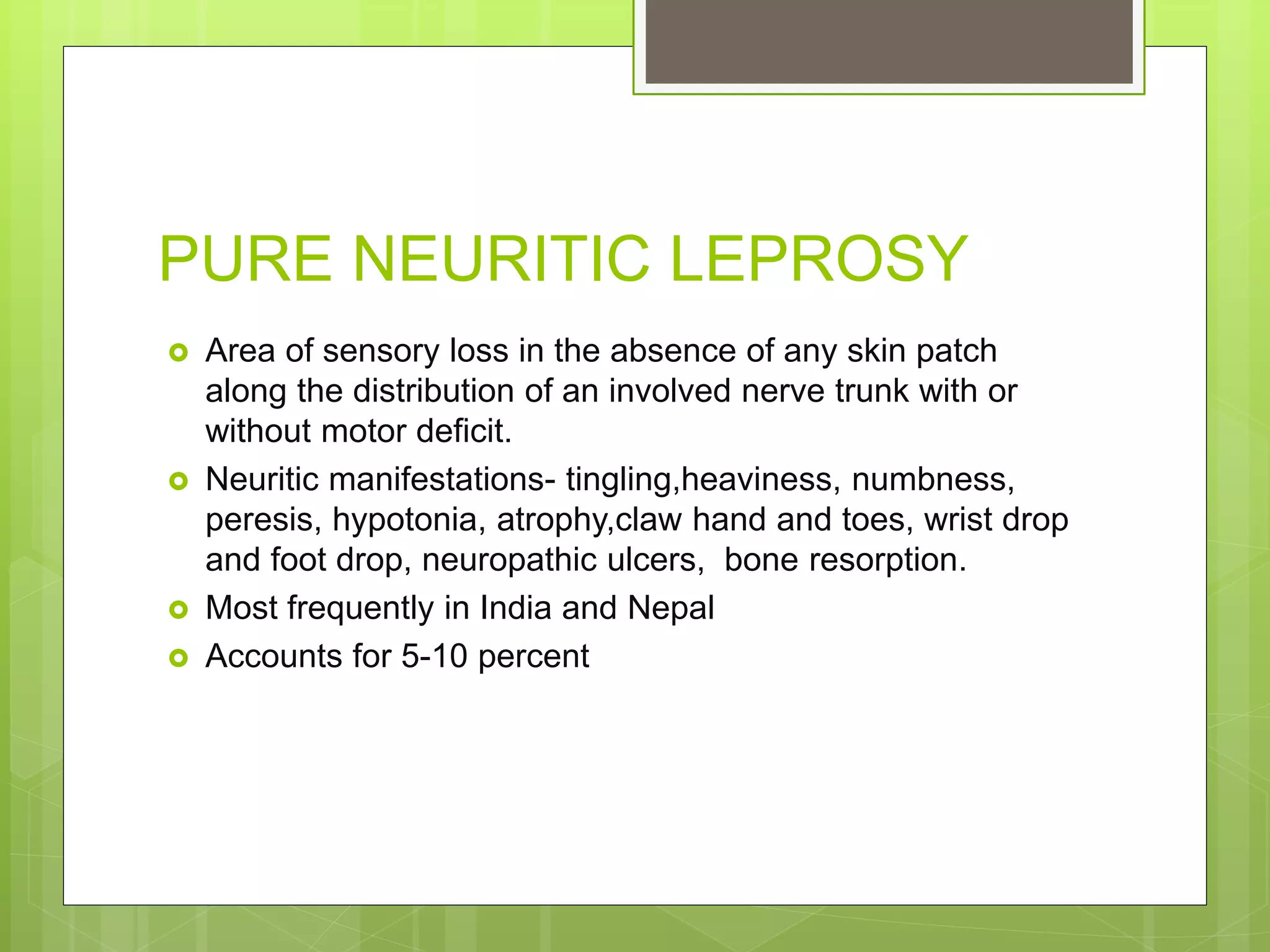 Leprosy - case definition and examination | PPTX