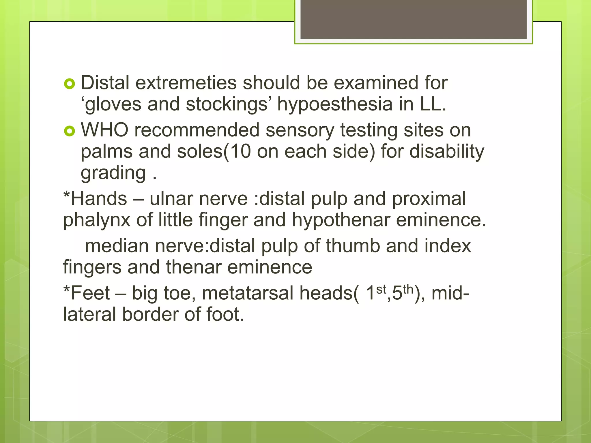 Leprosy - case definition and examination | PPTX