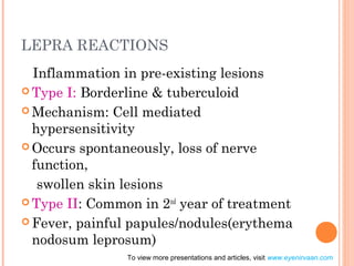 Leprosy - Part 1 - a presentation at www.eyenirvaan.com