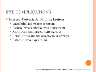 Leprosy - Part 2 - a presentation at www.eyenirvaan.com