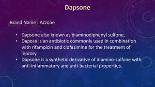 Drug acting on Leprosy, Antileprotic drugs | PPTX