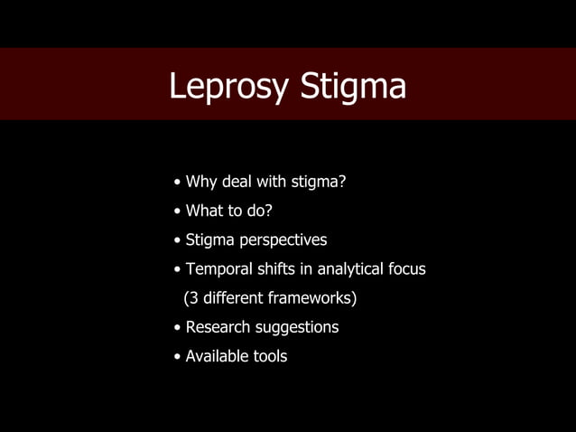 Leprosy Stigma Presentation | PPT