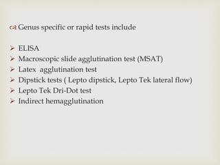 Leptospirosis : An Overview | PPTX