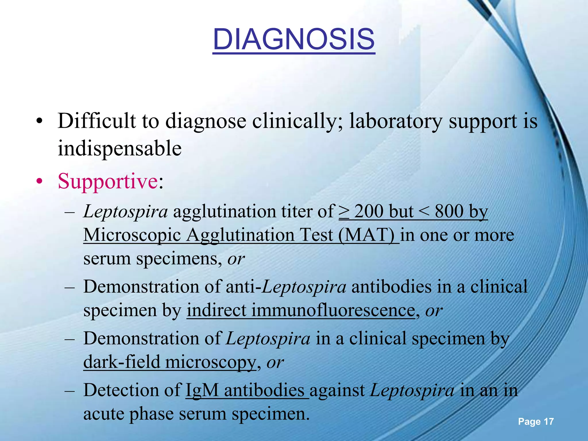 Leptospirosis | PPTX