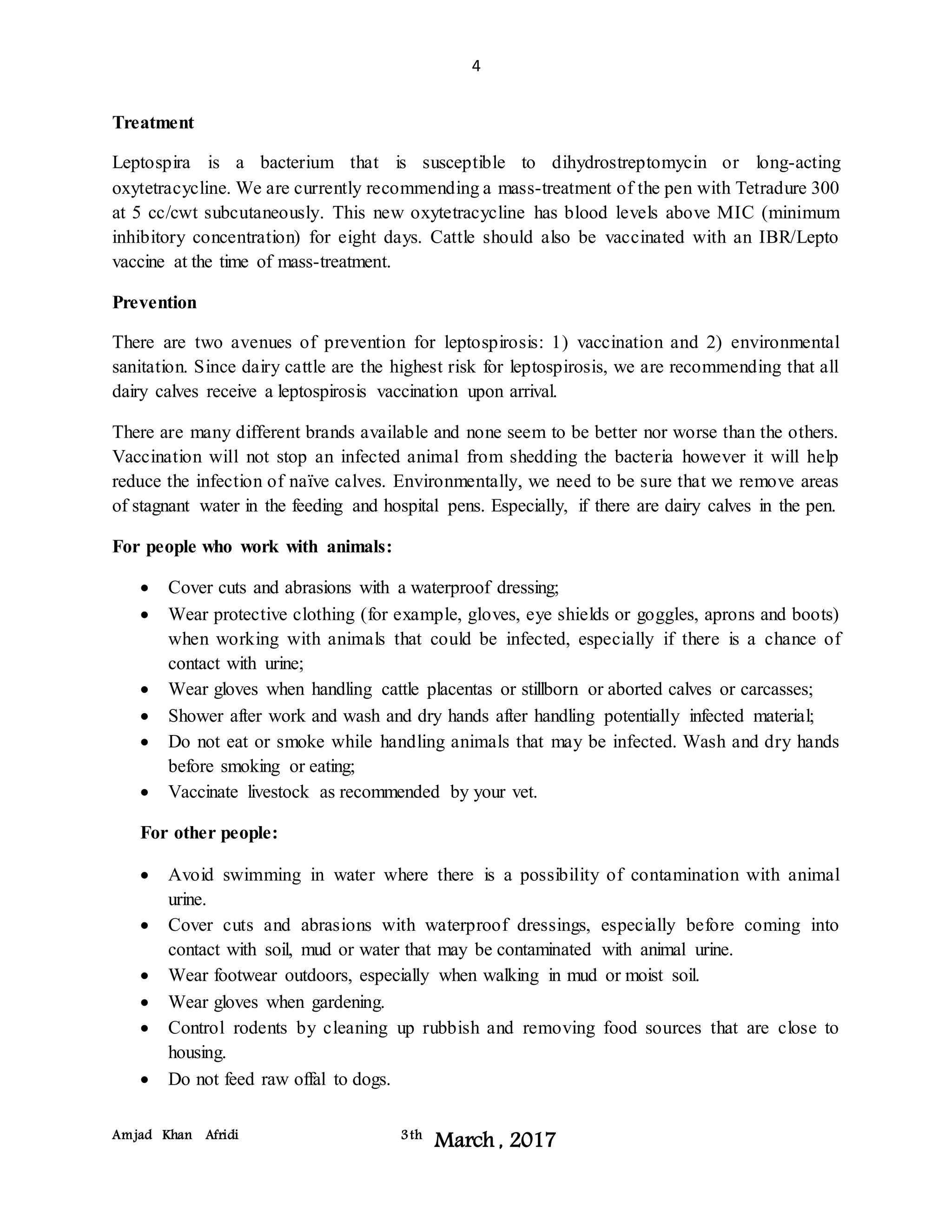 Leptospirosis | DOCX