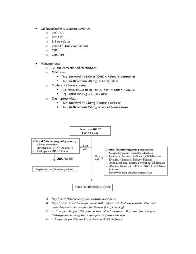 Leptospirosis Protocol for NABH accredition | PDF