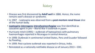 Leptospirosis by sk | PPTX