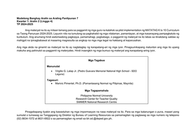 LE_Q1_AP7_Lesson 2_Week 4..,..hjhvjjhhhjjjgfgn | PDF