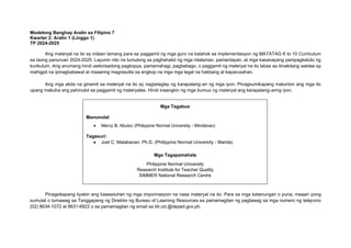 Filipino 7 Lesson 1 Week 1 Panitikan sa Panahon ng Katutubo-Tuluyan (Alamat) | PDF