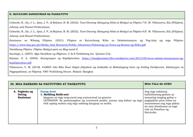 Filipino 7 Lesson 1 Week 1 Panitikan sa Panahon ng Katutubo-Tuluyan (Alamat) | PDF