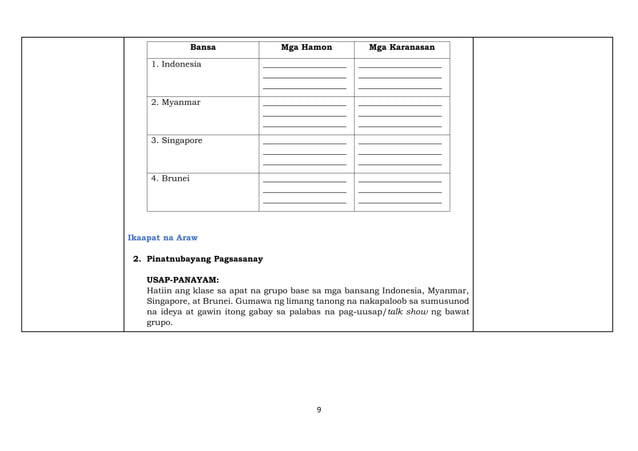 Araling Panlipunan unang markaha.n (AP7) | PDF