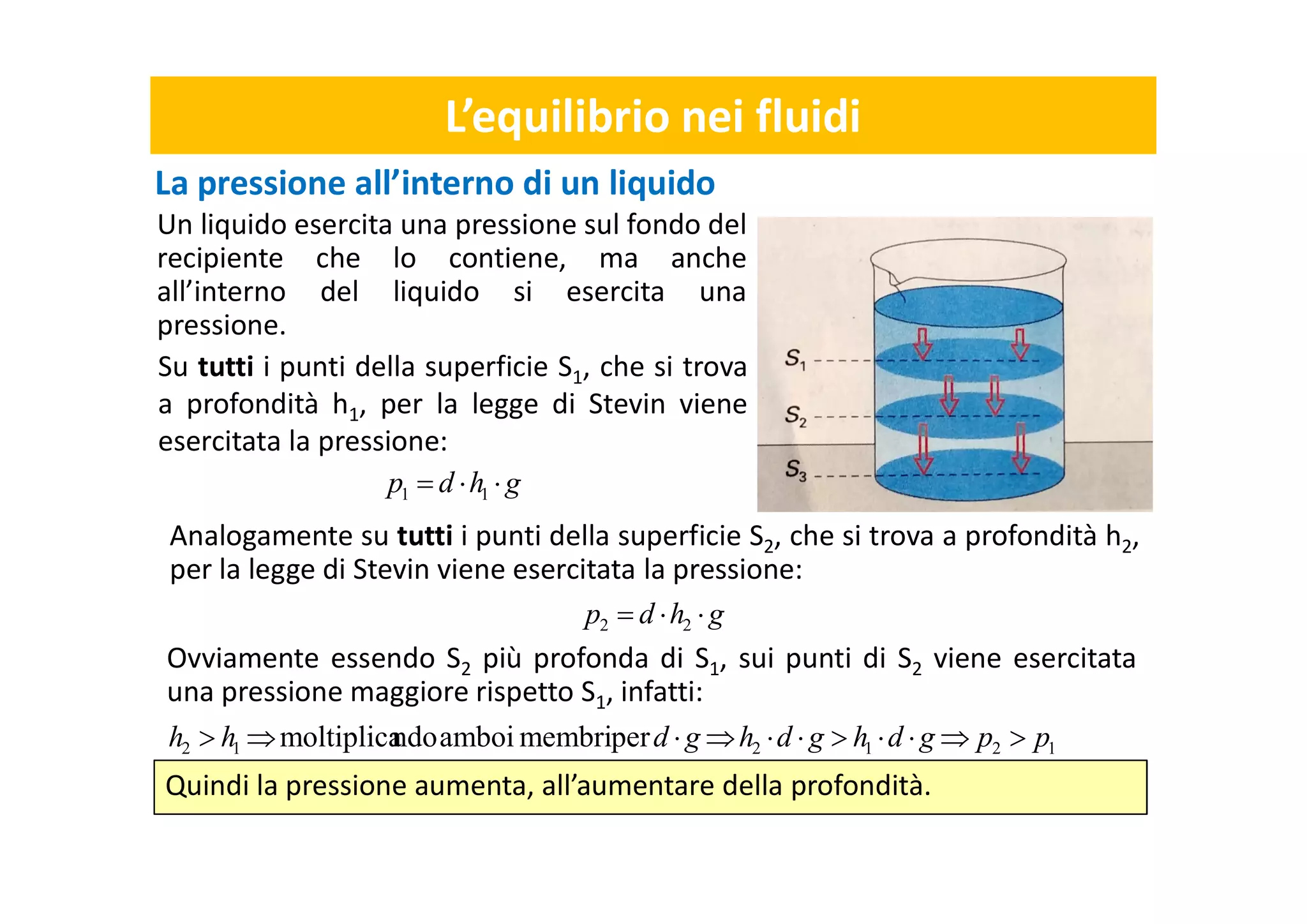 L'equilibrio nei fluidi (parte01) [prof. santi caltabiano] | PDF