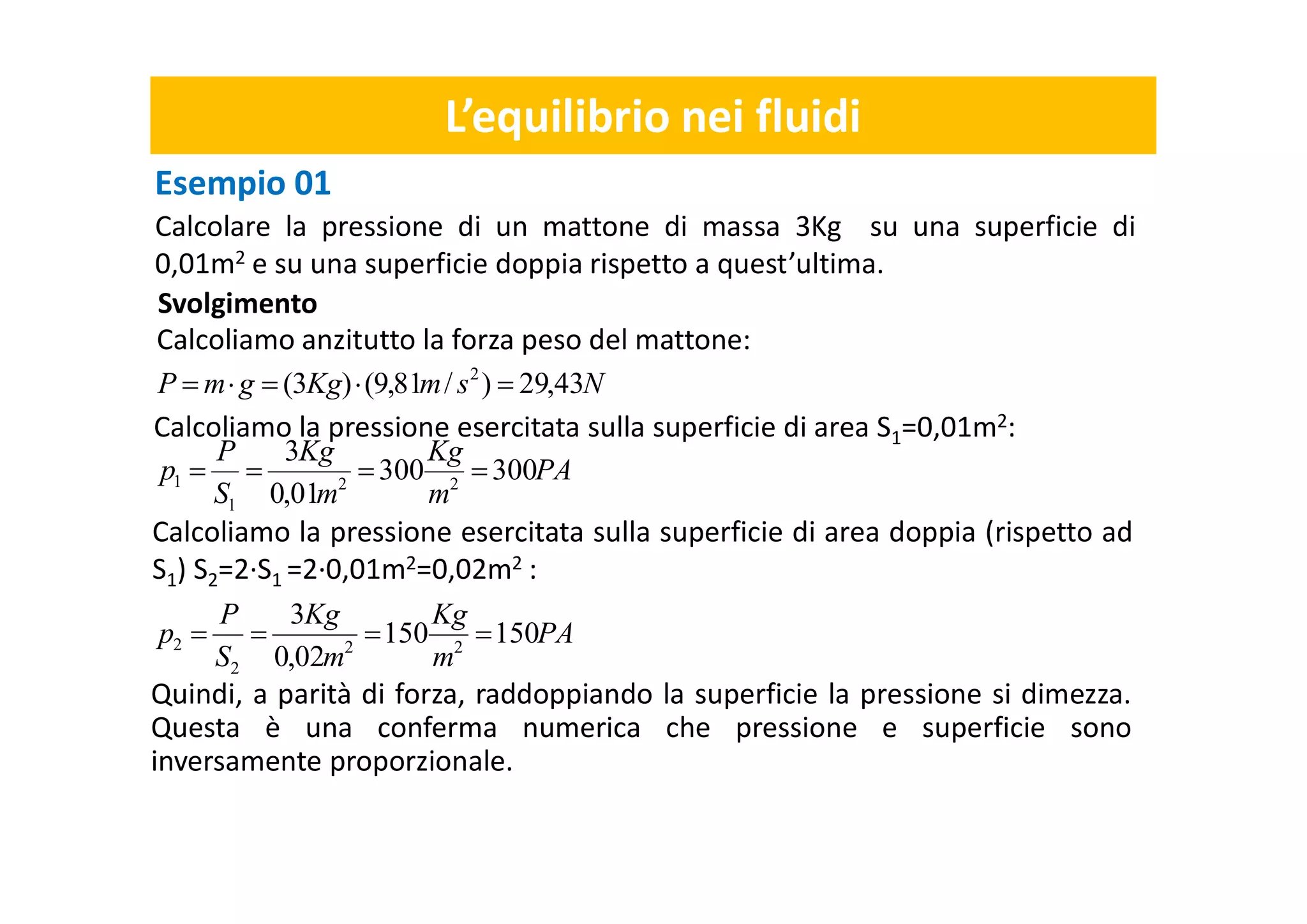 L'equilibrio nei fluidi (parte01) [prof. santi caltabiano] | PDF