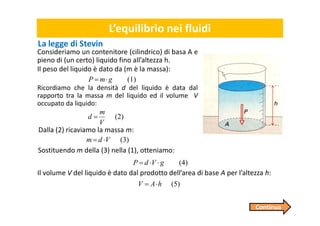 L'equilibrio nei fluidi (parte01) [prof. santi caltabiano] | PDF