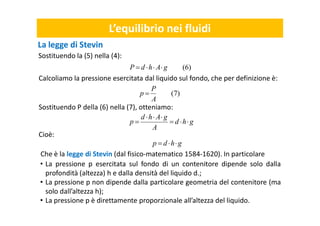 L'equilibrio nei fluidi (parte01) [prof. santi caltabiano] | PDF