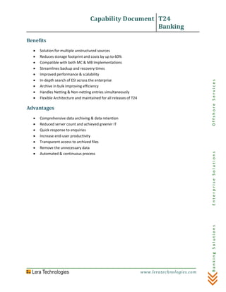 Lera technologies capability temenos t24 | PDF