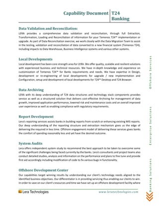 Lera technologies capability temenos t24 | PDF