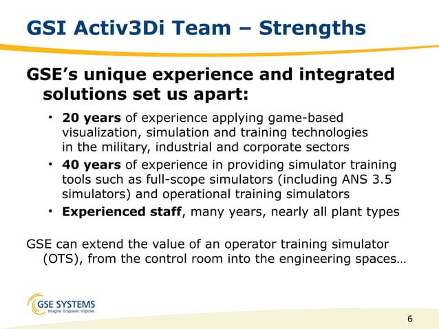 Effective use of 3D Visualization, Simulation and Training | PPT