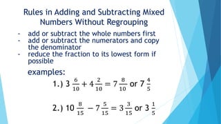 add and subtract similar fractions | PPTX