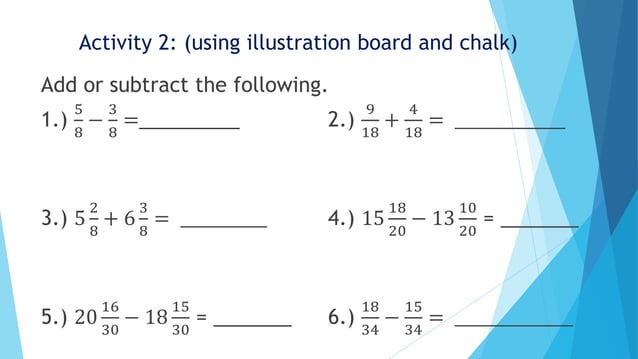 add and subtract similar fractions | PPTX
