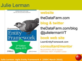 Julie Lerman Agile Entity Framework (March 2010) | PPTX
