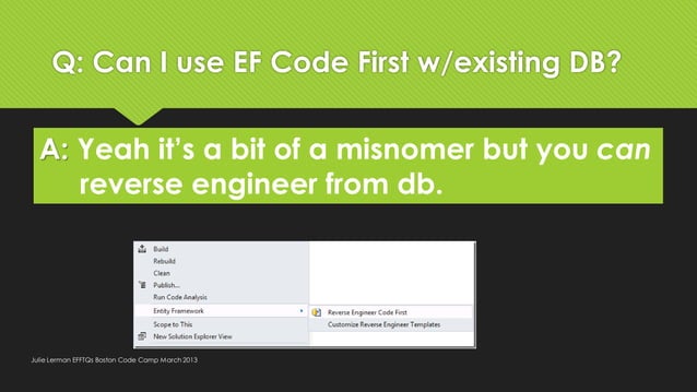 Julie Lerman: Entity Framework FTQs (Frequently Tweeted Questions) | PDF