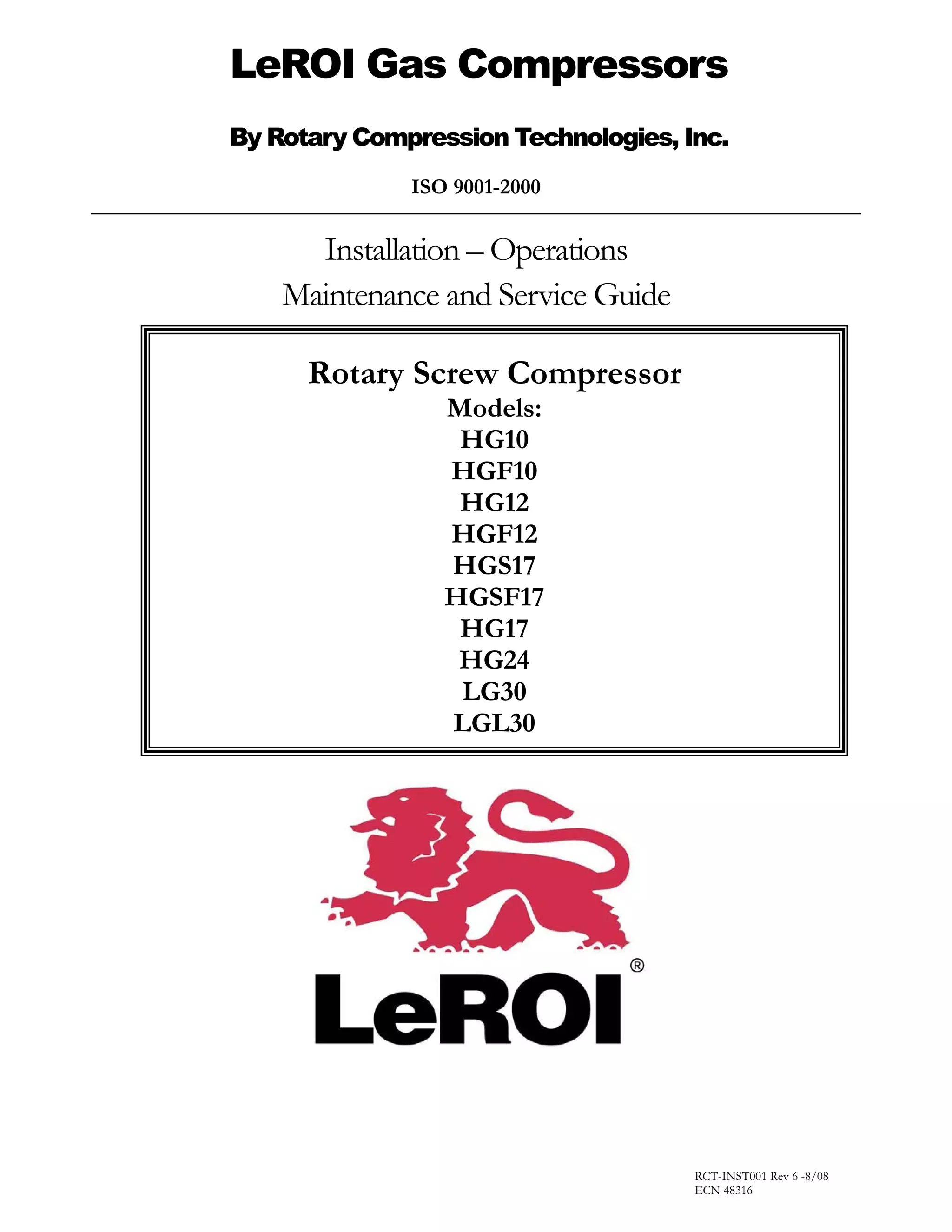 Leroi om-rotary-screw-manual | PDF
