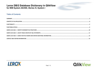 Lerox db2 database dictionary for ibm system as400 i series i5 system i ...