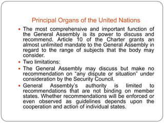 Basic Principles and Organizations of the United Nations | PPTX | Law