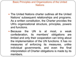 Basic Principles and Organizations of the United Nations | PPTX | Law