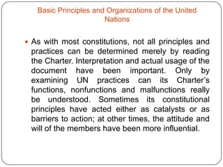 Basic Principles and Organizations of the United Nations | PPTX | Law