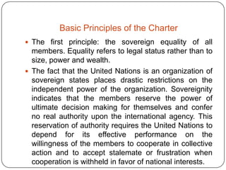 Basic Principles and Organizations of the United Nations | PPTX | Law