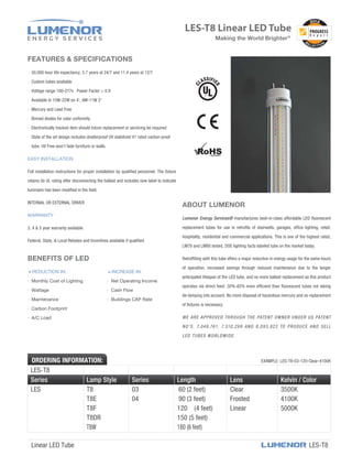 LES-T8 Linear LED Tube | PDF | Home Appliances | Home & Garden