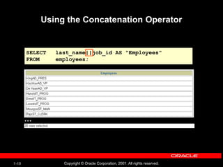 Les01 Writing BAsic SQL SELECT Statement.ppt | Databases | Computer Software and Applications
