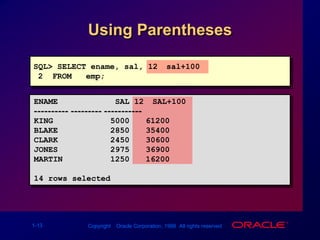 Les01 Writing Basic Sql Statements | PPT