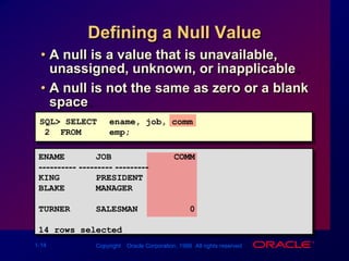 Les01 Writing Basic Sql Statements | PPTX