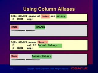 Les01 Writing Basic Sql Statements | PPT