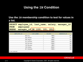 Restricting and Sorting Data - Oracle Data Base | PPT | Databases | Computer Software and ...