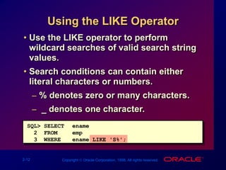 Restricting and sorting data | PPT