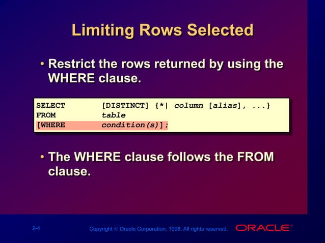 Restricting and sorting data | PPT Restricting and sorting data | PPT