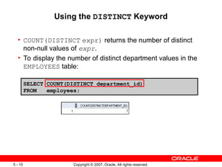 Les04- Reporting Aggregated Data Using the Group Functions.ppt