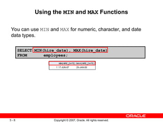 Les04- Reporting Aggregated Data Using the Group Functions.ppt