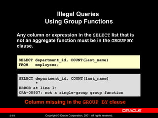 Aggregating Data Using Group Functions | PPT