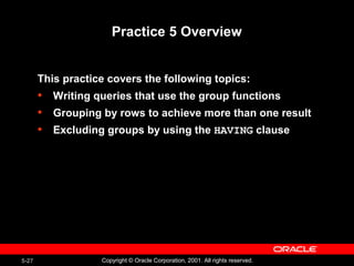 Aggregating Data Using Group Functions | PPT