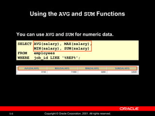 Aggregating Data Using Group Functions | PPT