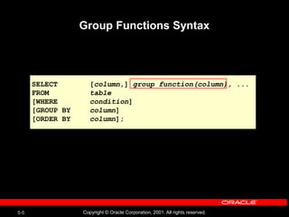 Oracle SQL - Aggregating Data Les 05.ppt
