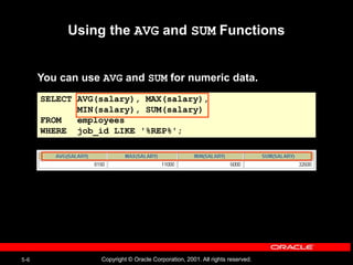 Oracle SQL - Aggregating Data Les 05.ppt