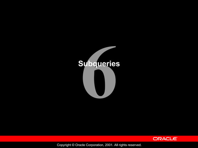 Subqueries -Oracle DataBase | PPT