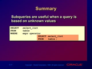 Les06 Subqueries | PPT