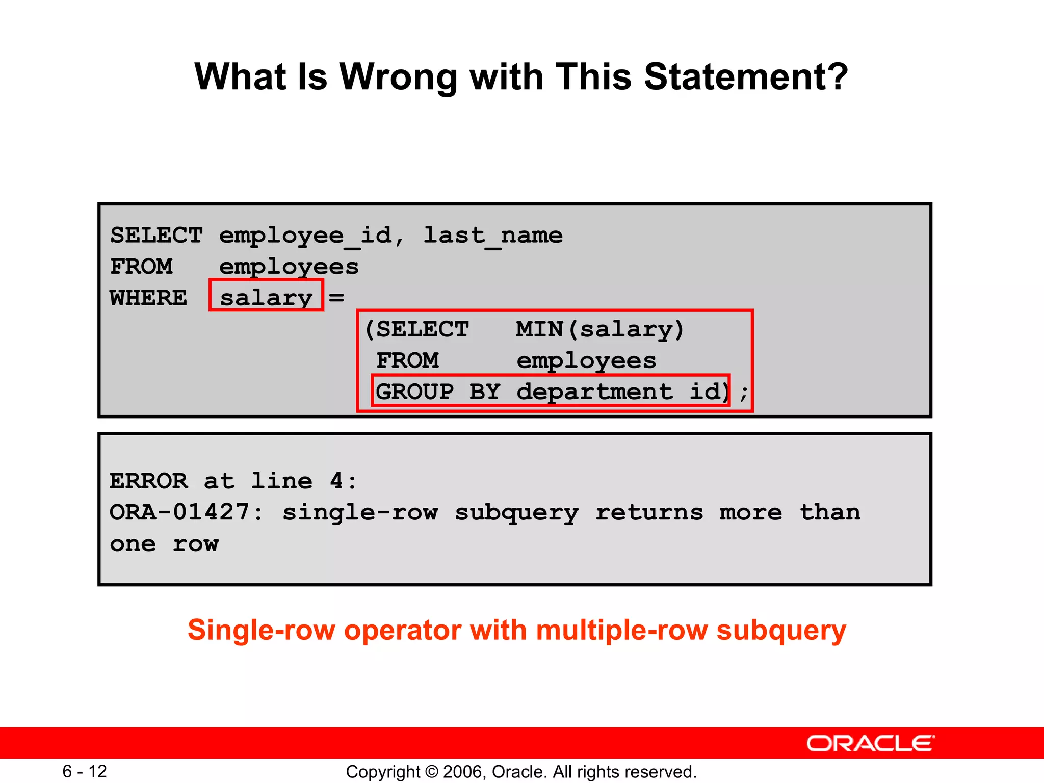 Les06 (using subqueries to solve queries) | PPT
